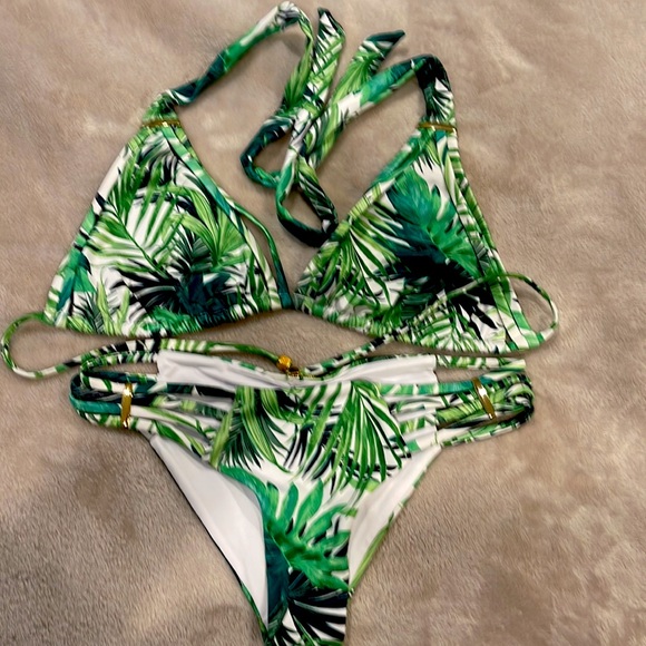 Lady Lux swimwear | Swim | Lady Lux Swimwear Strappy Two Piece In Palm ...